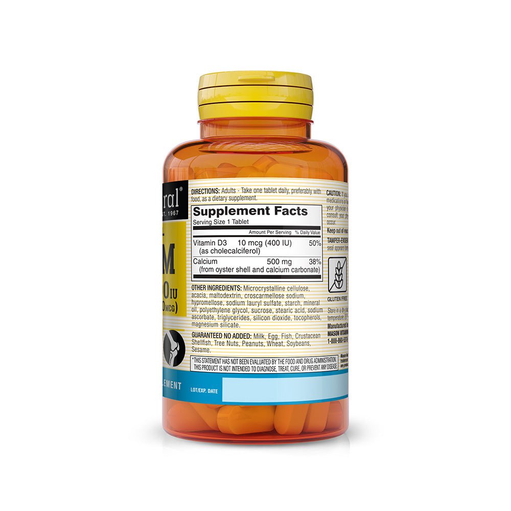 MASON Calcium 500 Mg (Oyster Shell) + Vitamin D3 - 60 Tablets - Nexus Care